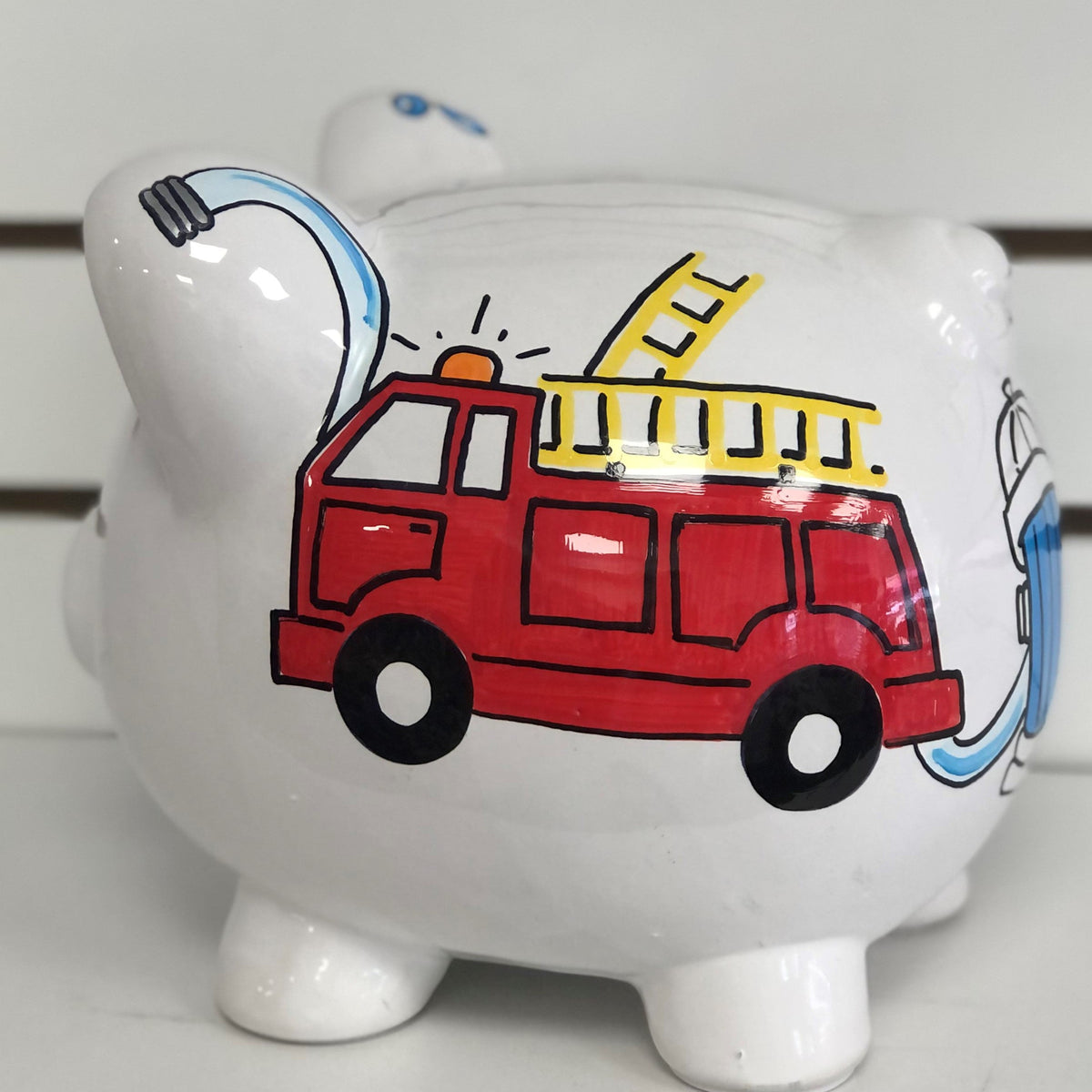 Large Piggy Bank - Firetruck – Writeongifts